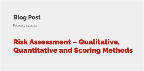 Risk Assessment Qualitative Quantitative And Scoringrafeeq Rehman