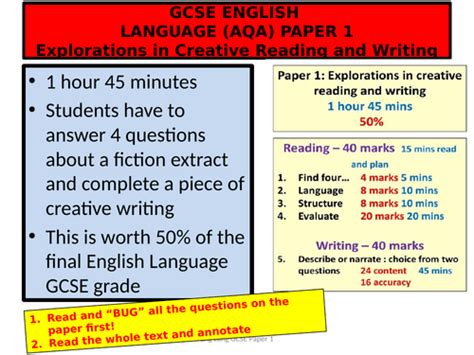 Language Paper 1 Section B Aqa Gcse Creative Writing Teaching Resources