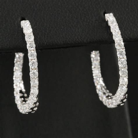 14k 150 Ctw Lab Grown Diamond Half Hoop Earrings Ebth