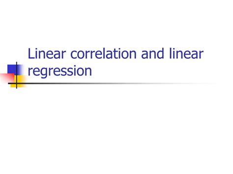 Slideset Simple Linear Regression Modelsppt