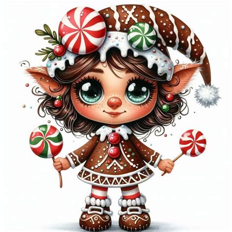 Gingerbread Elves Candy Elves Cute Xmas Elf
