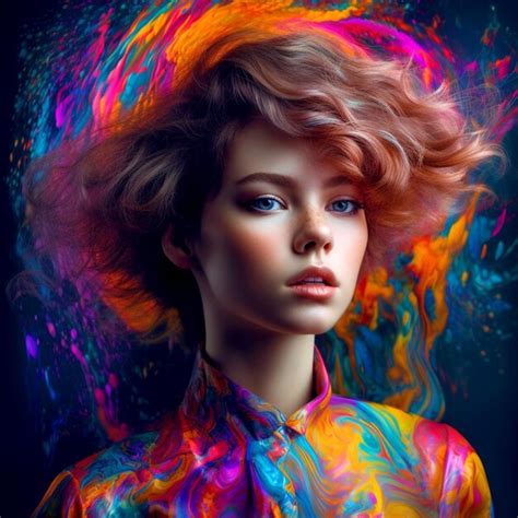 Premium Ai Image An Adorable Model In Abstract Clothes Posing For The