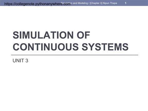 SOLUTION Simulation Of Continuous Systems Studypool