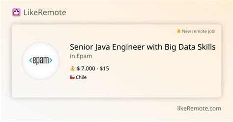 📩 Senior Java Engineer With Big Data Skills At 🏢 Epam Salary 💰 7 000