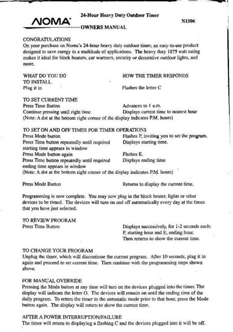How To Program Noma Outdoor Timer N1506 Outdoor Lighting Ideas
