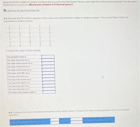 Solved Appendix B Is A Table Of Random Numbers That Are Chegg