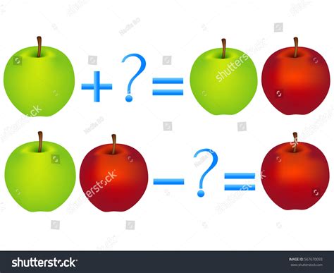 Action Relationship Addition Subtraction Examples Apples Stock Vector Royalty Free 567670093
