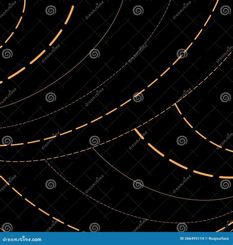 Goldden Gold Muti Lines And Style Geometric Curve Abstract Shape Isolated Black Background Stock