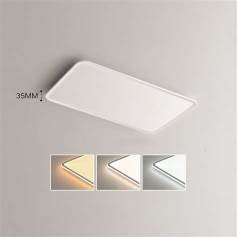 Modern Large Size Dimmable Rectangle Flush Mount Ceiling Light Indoor