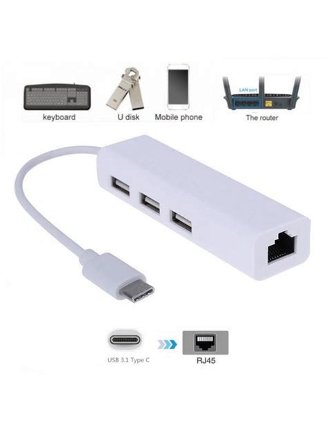 USB C Type C To Ethernet Cable Adapter Internet LAN RJ For OS WIN WIN Walmart Com