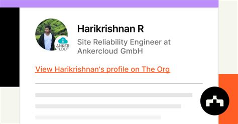 Harikrishnan R Site Reliability Engineer At Ankercloud Gmbh The Org