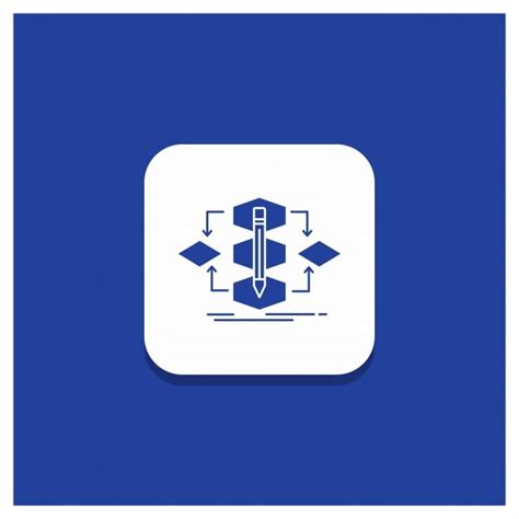 blue round button for algorithm design method model process analysis