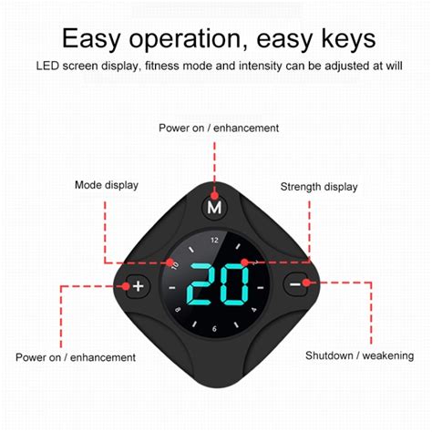 Fm87 Usb 자기 충전 Ems 전기 근육 자극기 복부 근육 스티커와 Led 디지털 디스플레이 및 왼쪽 및 오른쪽 팔 스티커