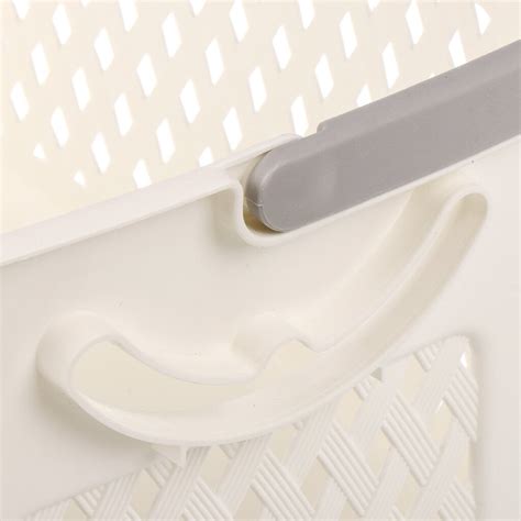 Корзина для белья и хранения вещей 28х20х38 см прямоугольная пластик белая с ручками Y4