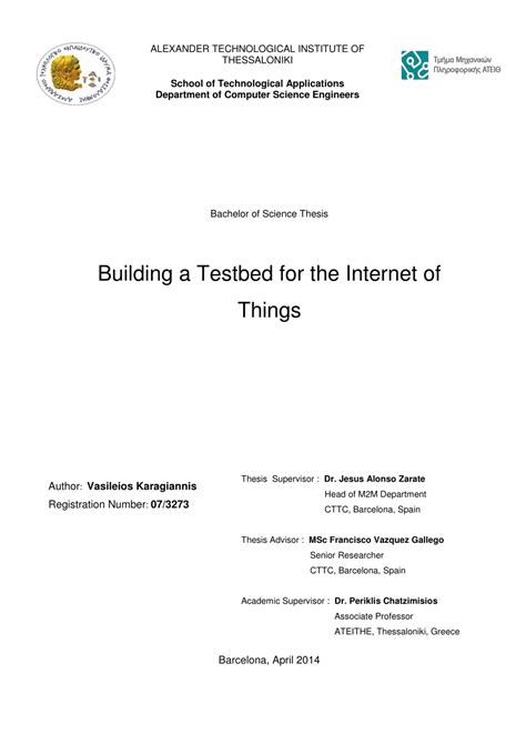 Pdf Building A Testbed For The Internet Of Things