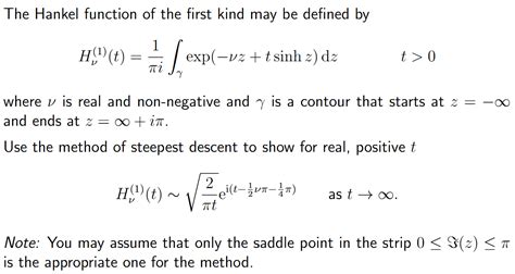 Solved The Hankel Function Of The First Kind May Be Defined Chegg