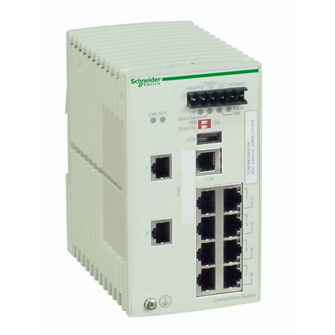 Ethernet TCP IP Managed Switch ConneXium 8 Ports Copper 2 For Fiber Optic Cuny Guerber