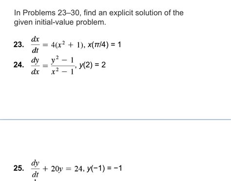 solved in problems 23 30 find an explicit solution of the