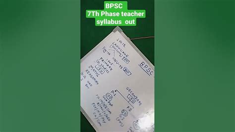 Bpsc 7th Phase Teacher Syllabus Youtube