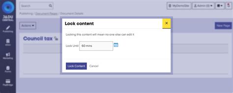 Content Locks Jadu Central Documentation