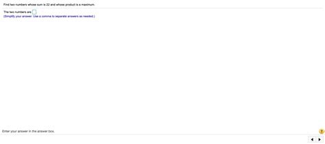 solved find two numbers whose sum is 22 and whose product is