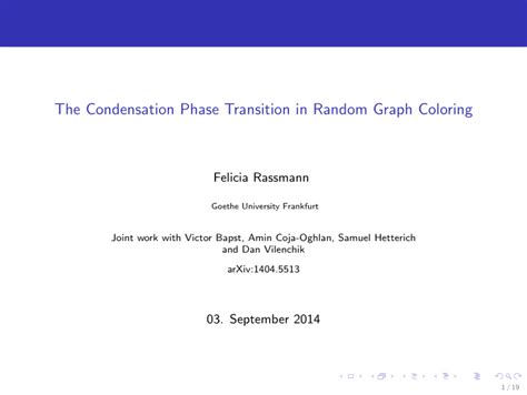 [ppt] the condensation phase transition in random graph coloring