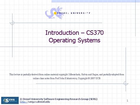 Introduction Cs 370 Operating Systems This Lecture Is