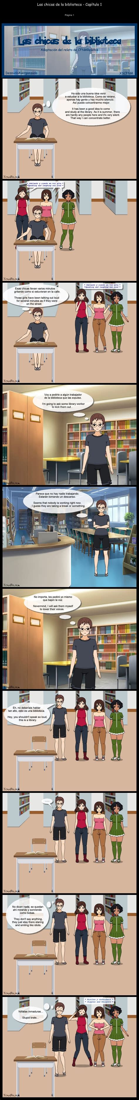 Stripped At The Library Page 1 Cfnm Enm By Xenastorm On Deviantart