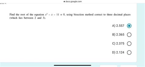 Du Find The Root Of The Equation X