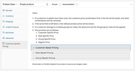 the woocommerce customer specific pricing extension