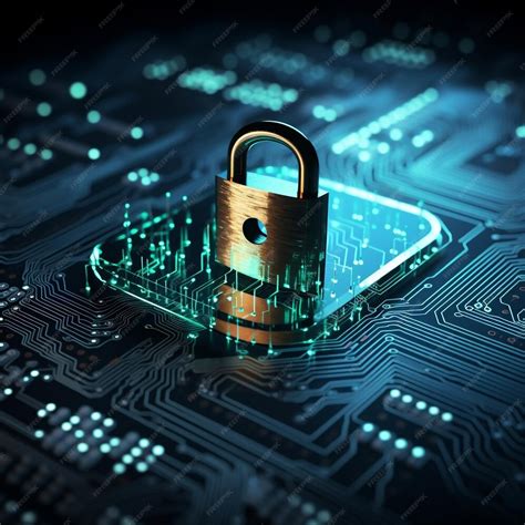 Premium AI Image | Digital Fortification Padlock atop Microchip Board ...