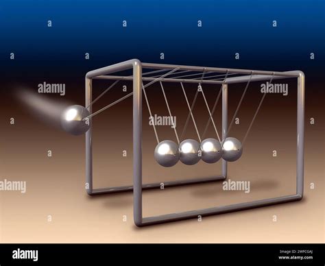 Newton S Cradle Experiment Stock Photo Alamy