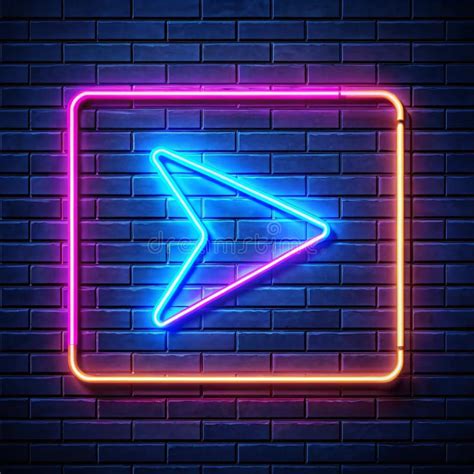 Floating Glowing Neon Sign With Animated Flicker Stock Illustration