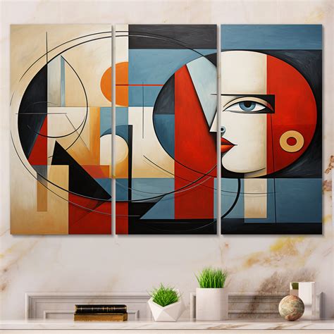 Wrought Studio Cubism Geometric Portrait Vii Cubism Wall Art Living