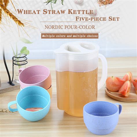 Jual Ketel Set Cangkir 5 In 1 Teko Jerami Set Bpa Free Teko Set