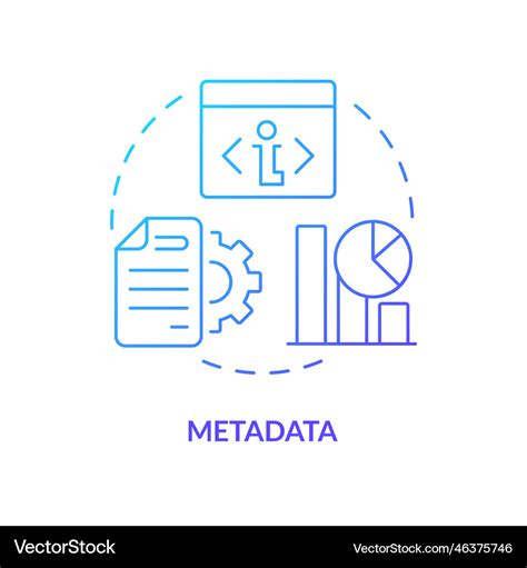 Metadata Blue Gradient Concept Icon Royalty Free Vector