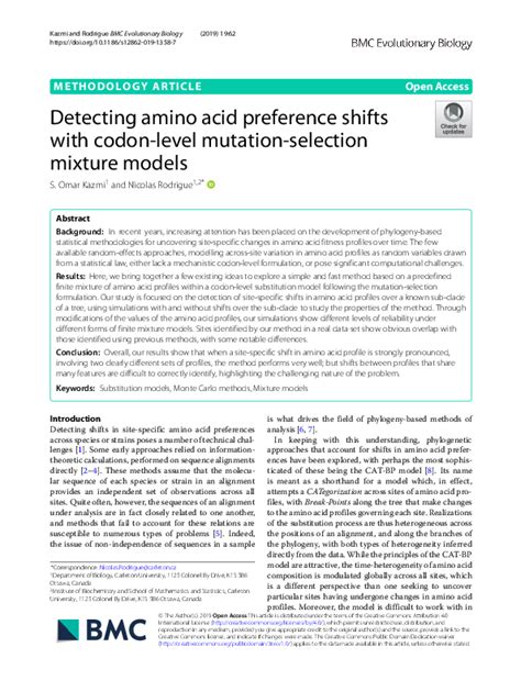 Pdf Detecting Amino Acid Preference Shifts With Codon Level Mutation