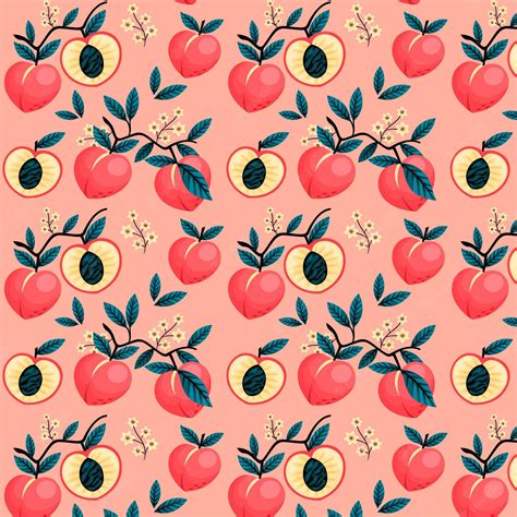 Free Vector Detailed Peach Pattern Design