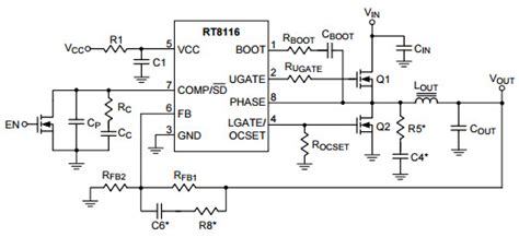 typical application circuit for rt8116 5v 12v single synchronous buck