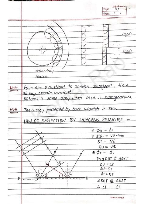 Wave Optics Class Th Physics Handwritten Notes PDF Shop Handwritten Notes SHN