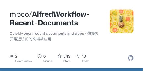 GitHub Mpco AlfredWorkflow Recent Documents Quickly Open Recent Documents And Apps