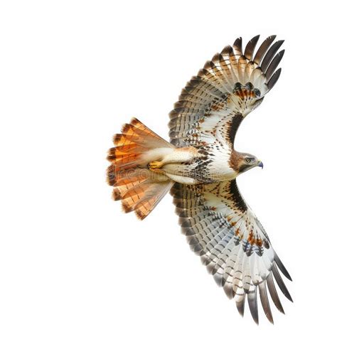A Majestic Red Tailed Hawk Soaring High In The Sky Wings Wide And Tail