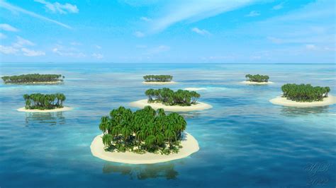 Island Atolls 3d Render Digital Art By Hajoba Island Atolls 3d Render Digital Art By Hajoba