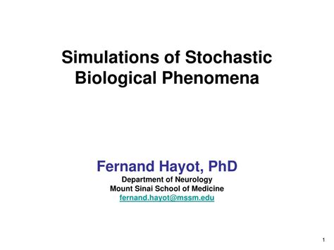 Ppt Simulations Of Stochastic Biological Phenomena Powerpoint Presentation Id 6862012