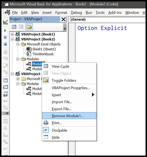 module insert remove restore and backup excel vba tutorial