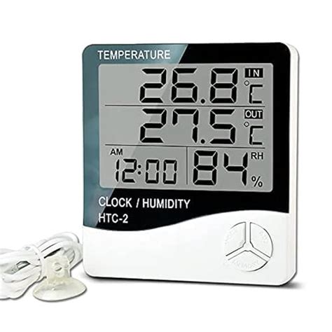 HTC Humidity Temperature Digital Hygrometer Clock With Alarm And Memory Function For Humidity