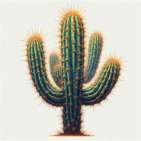 Desert Cactus A Prickly And Spiky Cactus Graphic Element For Stock Illustration Illustration