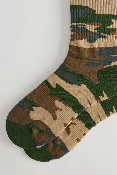 Camo Pattern Ribbed Crew Sock Urban Outfitters Canada