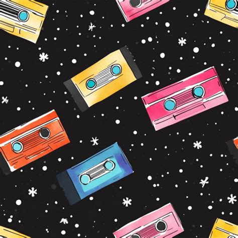 Download Colorful Cassette Tapes Pattern Patterns Online Creative Fabrica