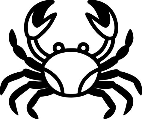 A Crab Is Shown In Black And White 47305007 Vector Art At Vecteezy